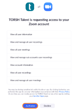 How to enable Zoom integration on Talent (Admin) – TORSH Talent