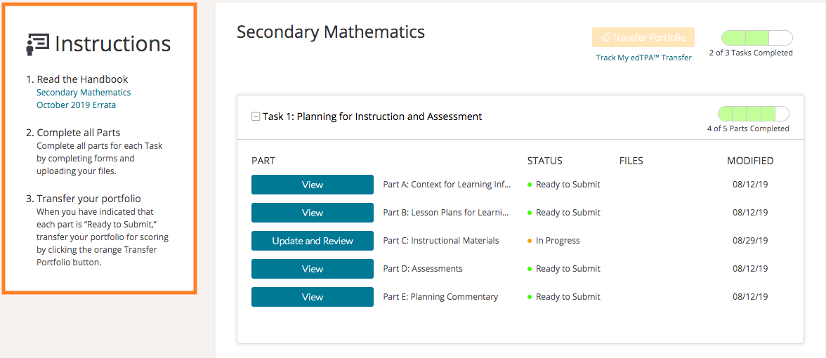 Where to view instructions on how to complete your edTPA Portfolio ...