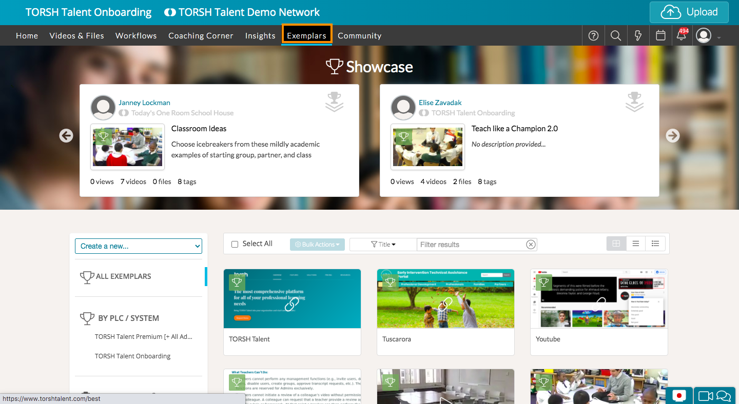 How to add a URL to the Exemplar Library – TORSH Talent