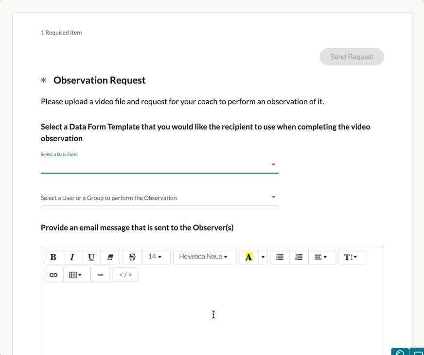 How to complete a Request Video Observation component in a Learning ...